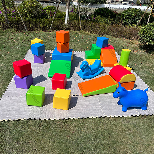 Indoor Soft Play Equipment for Toddlers with Foam Blocks Slides Ball ...