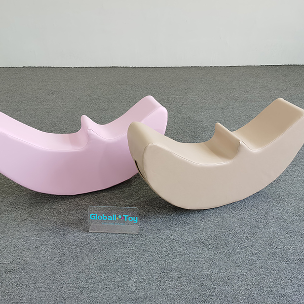 Pink and Beige Soft Play Rockers and Blocks Set for Toddler Indoor ...
