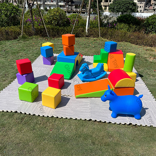 Indoor Soft Play Equipment for Toddlers with Foam Blocks Slides Ball ...
